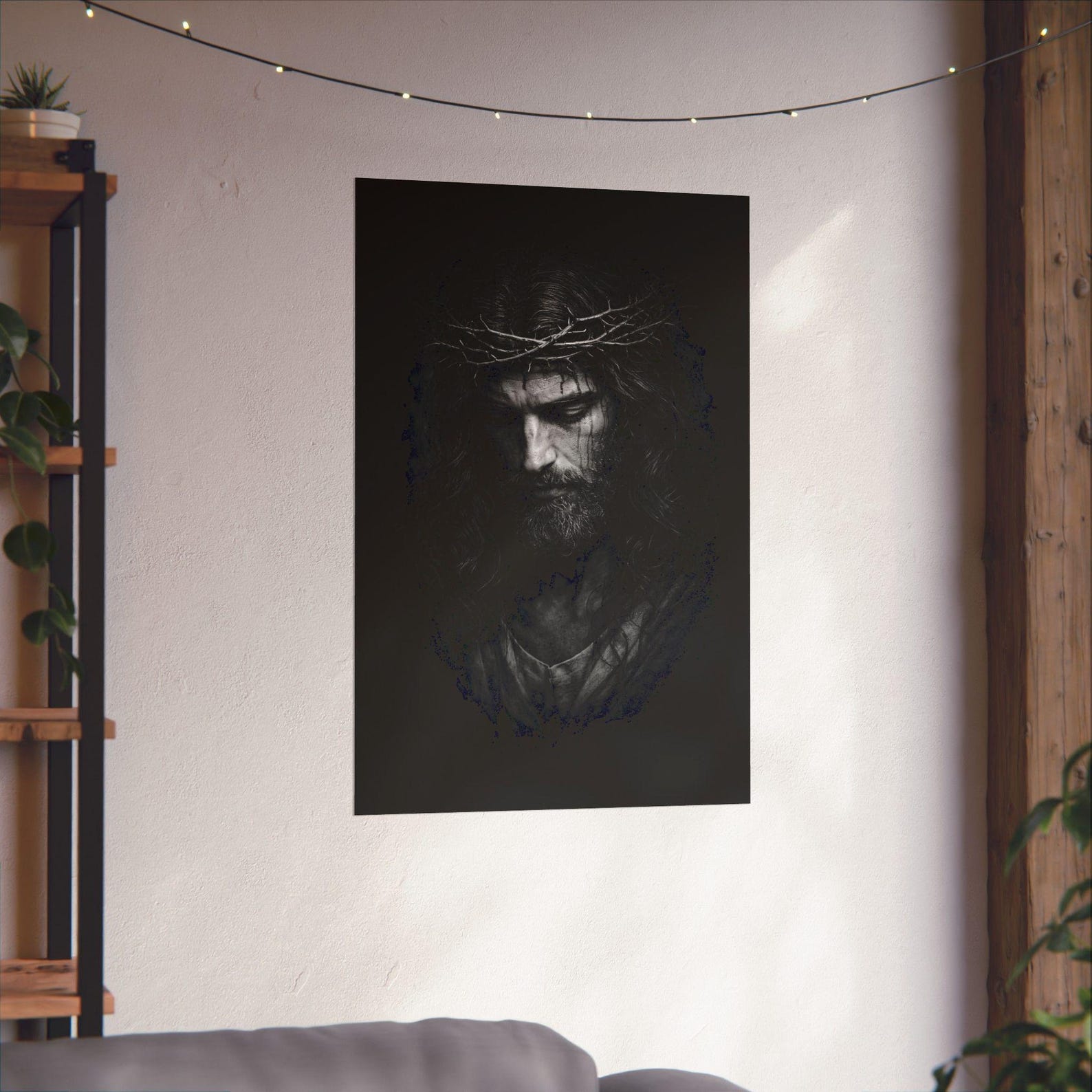 Jesus Christ Crown of Thorns Portrait Christian Faith Lent and Easter ...
