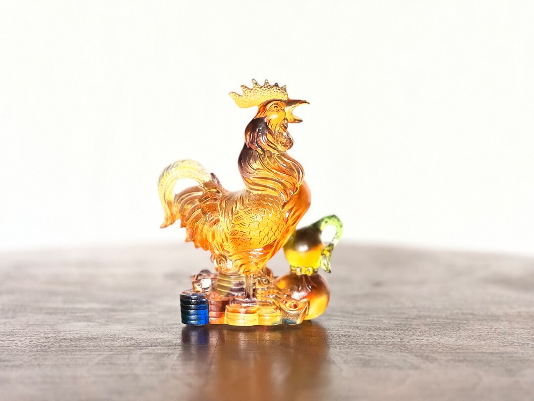 Elegant Multicolor Glass Rooster Shya Hsin - Etsy