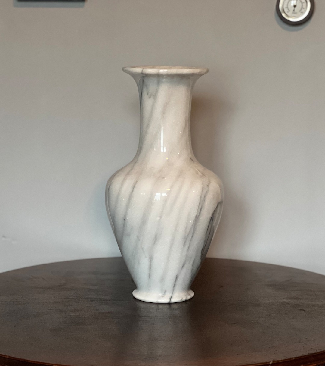 White Marble Vase | Over a Foot Tall | Solid Marble Vase | Large 14 ...