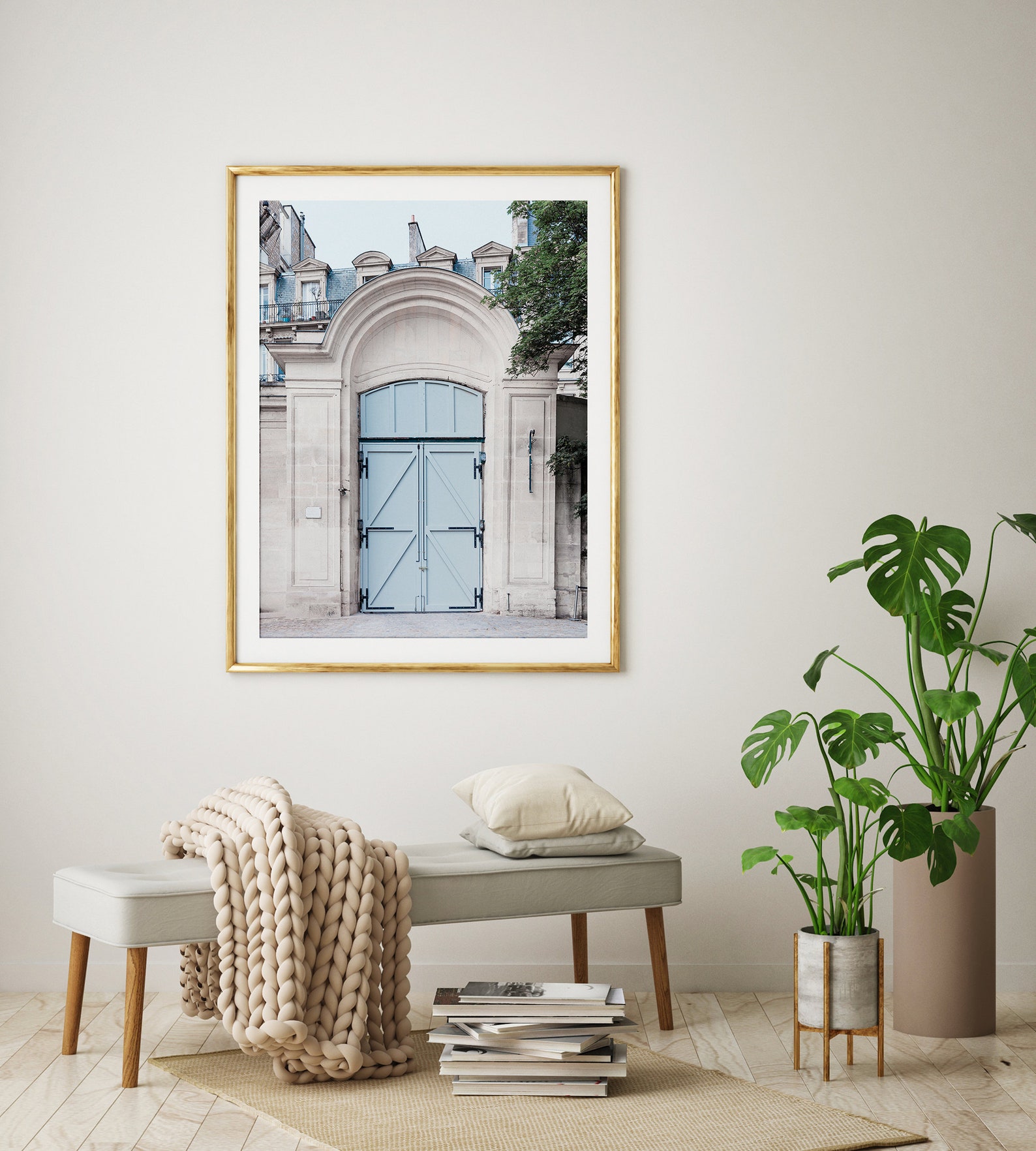 Paris Printable, Blue Door in Paris Art, Printable Poster, France Wall ...