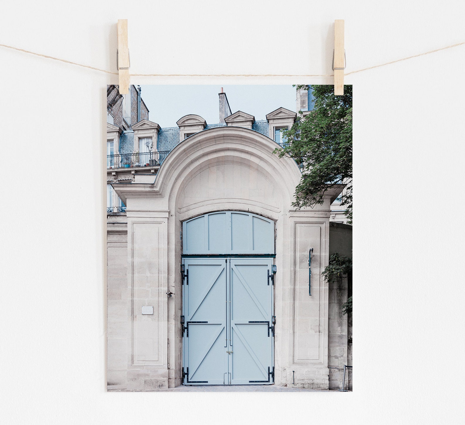 Paris Printable Blue Door in Paris Art Printable Poster | Etsy