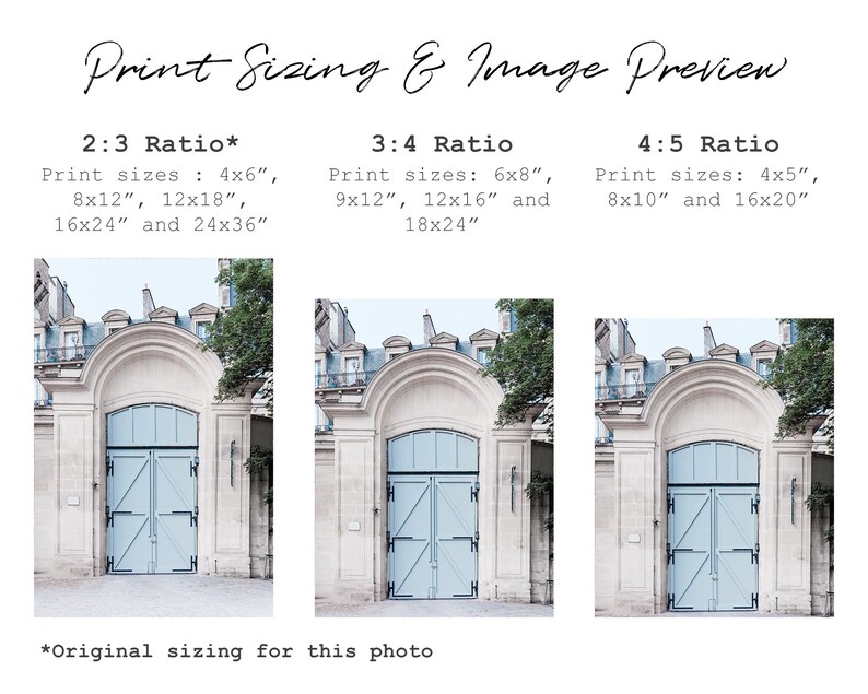Paris Printable Blue Door in Paris Art Printable Poster | Etsy