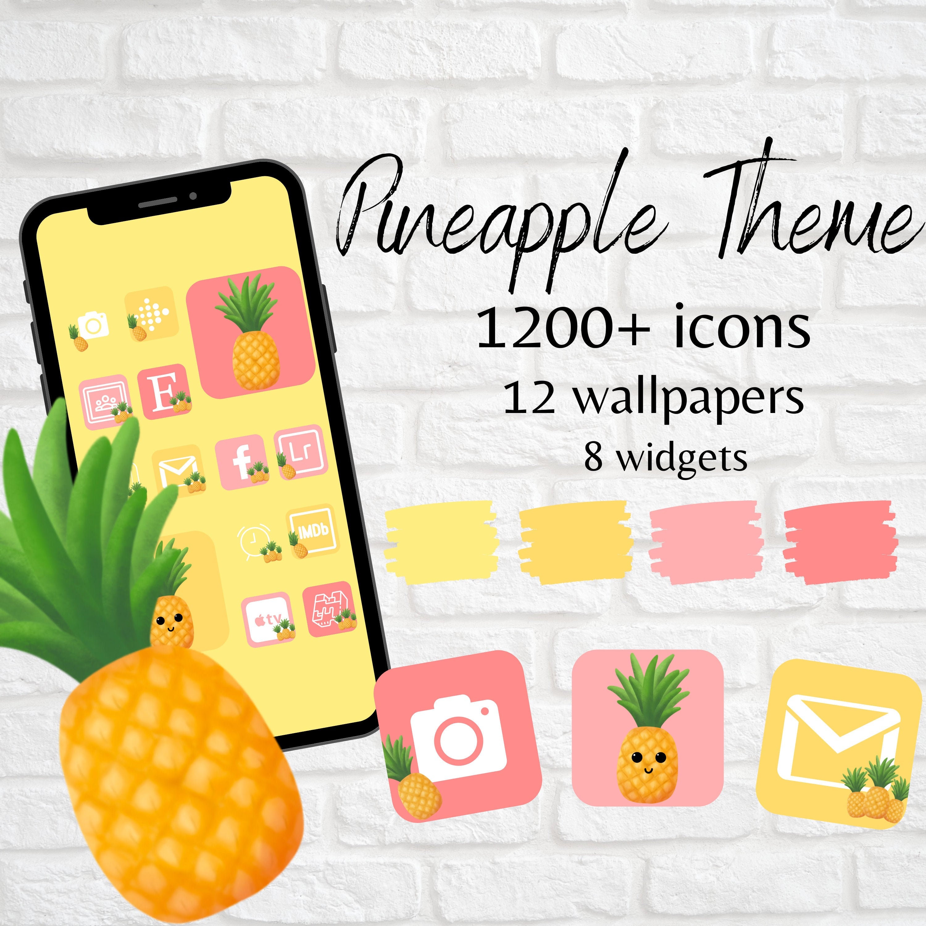 Ios App Icons Pineapple Theme With Widgets and Wallpapers | Summer App ...