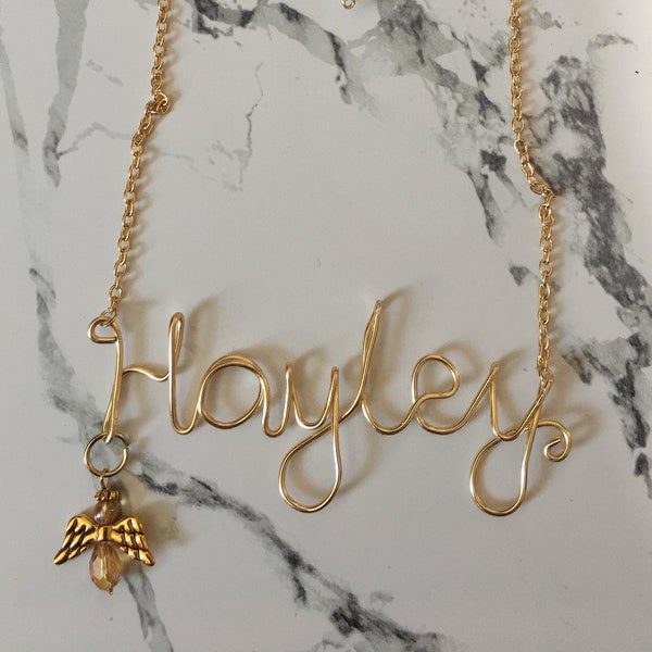 Wire Name Necklace - Etsy