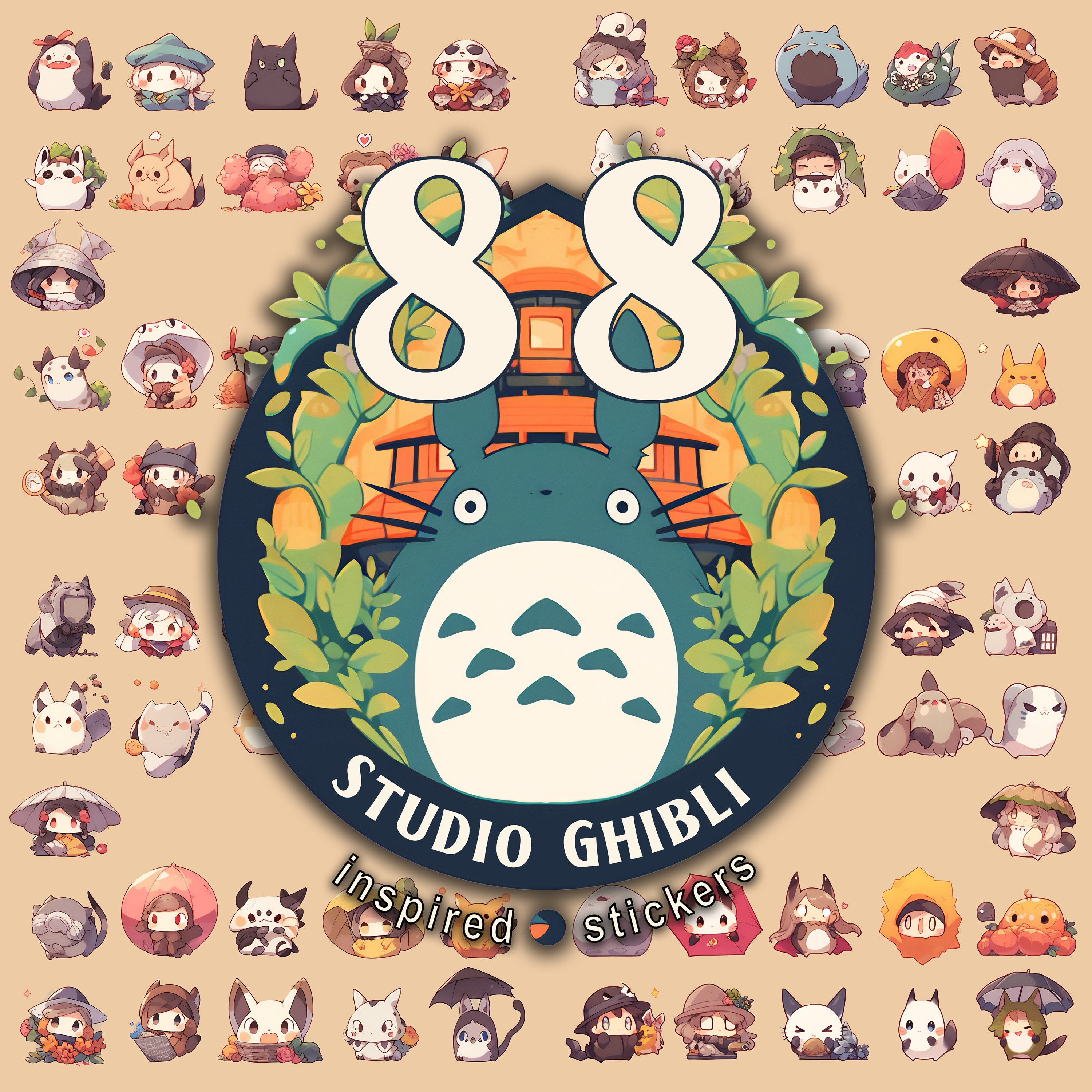 88 Ghibli Inspired Sticker Set - Perfect for Digital Planners ...