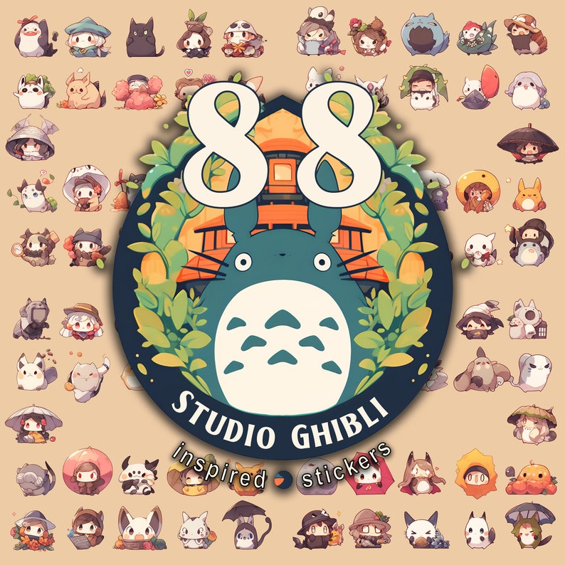 88 Ghibli Inspired Sticker Set Perfect for Digital Planners - Etsy