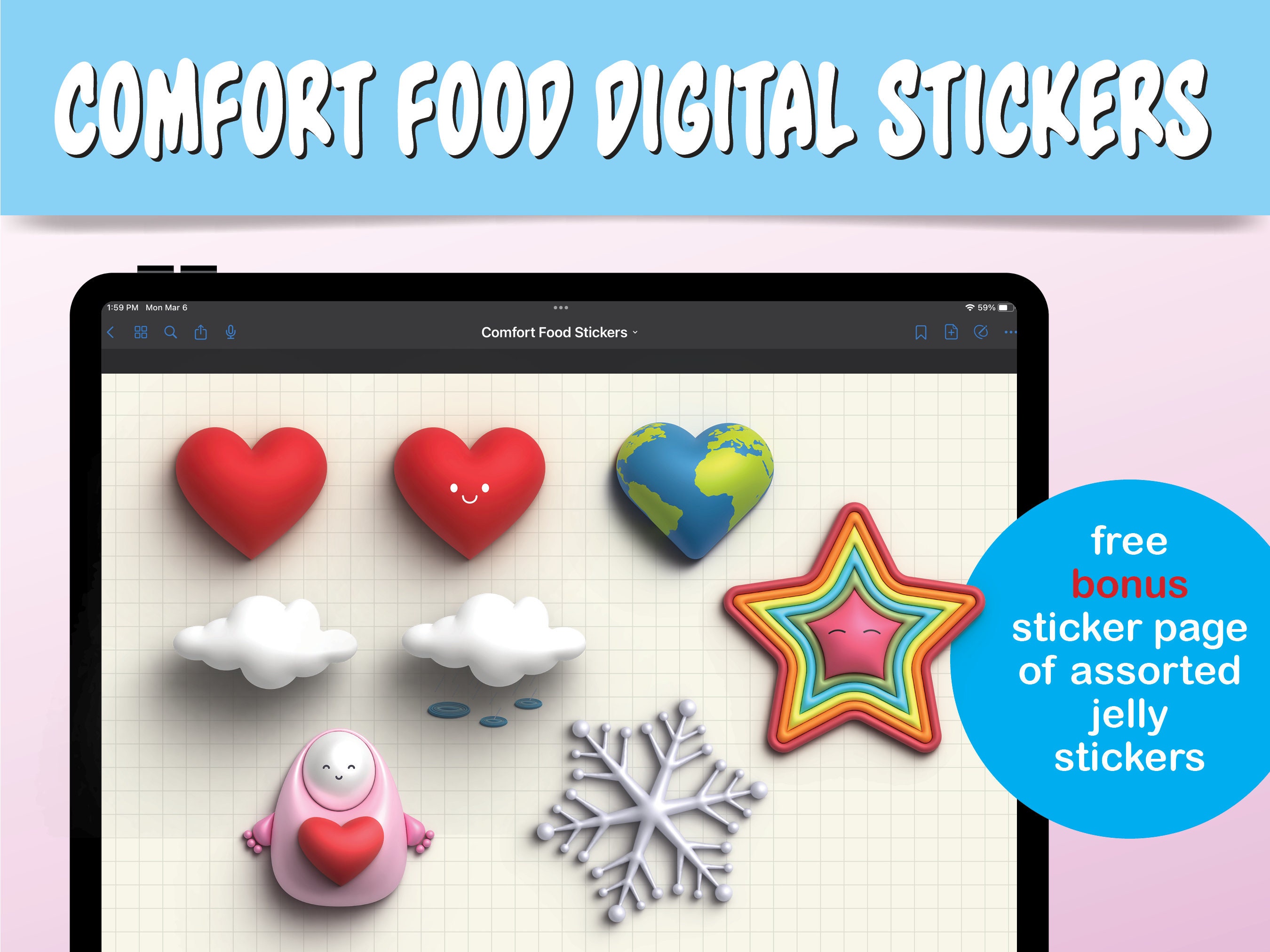 Comfort Food Sticker Set - Perfect for Digital Planners, Goodnotes ...