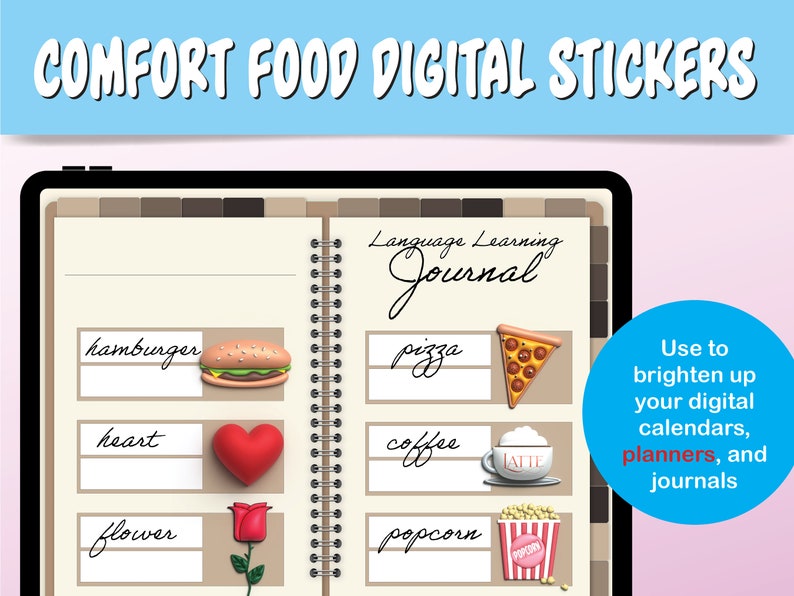 Comfort Food Sticker Set - Perfect for Digital Planners, Goodnotes ...