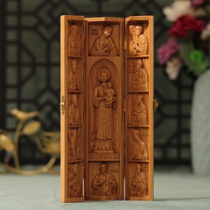 Our Lady of Lavang and the Twelve Apostles Triptych Catholic Wood Panel ...
