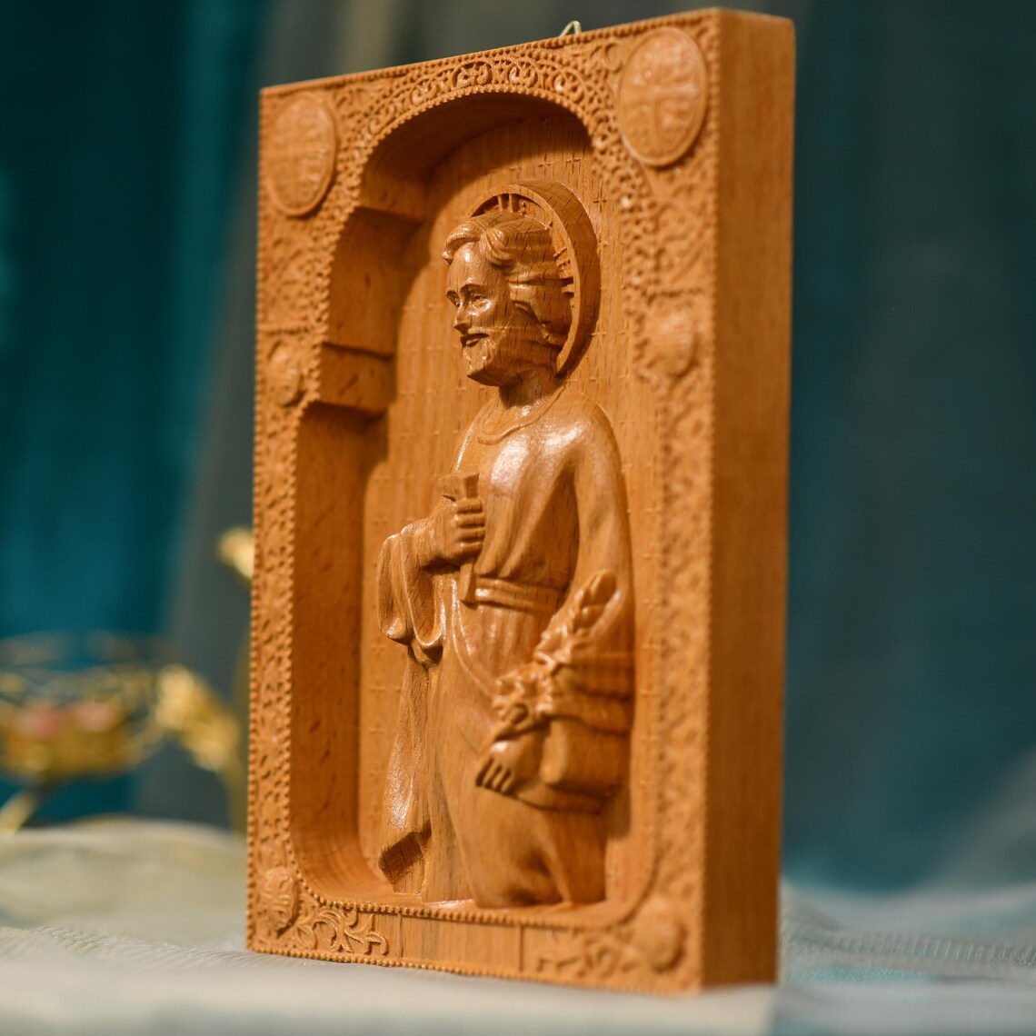 St. Joseph the Worker Wall Art Saint Icon Wooden Altar Catholic Gifts ...