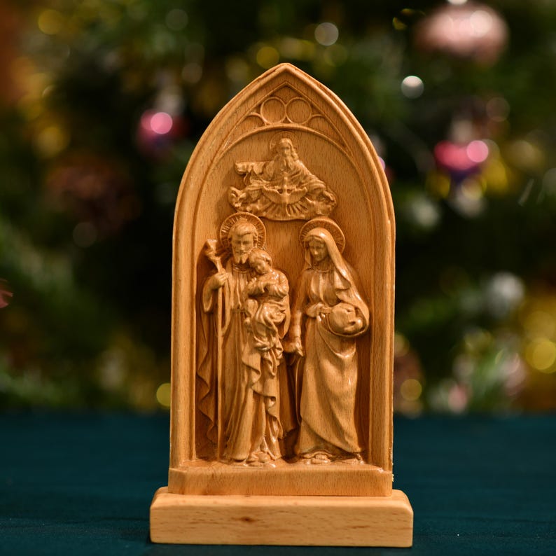 Holy Family and Holy Trinity Desktop Figurine Religious Home Decor ...