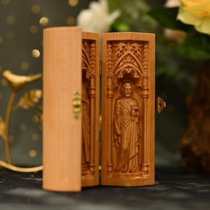 Holy Family Catholic Triptych of the Virgin Mary Jesus Christ St Joseph Portable Altar Catholic ...