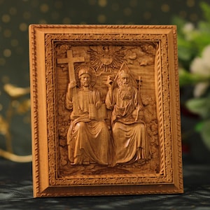 Holy Trinity Wooden Wall Art Catholic Christian Home Decor God the ...
