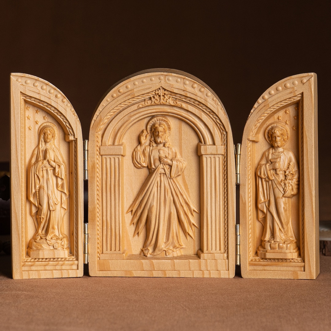 Holy Family Catholic Triptych Home Altar Catholic Gifts Religious Gifts Christian Art Jesus ...
