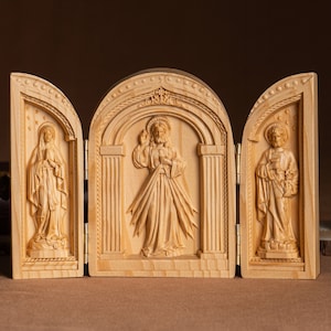 Holy Family Catholic Triptych Home Altar Catholic Gifts Religious Gifts Christian Art Jesus ...