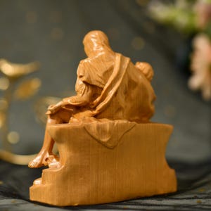 La Pieta by Michelangelo Wooden Statue Catholic Carving Virgin Mary ...