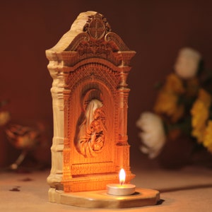 Blessed Virgin Mary Catholic Mini Altar Wooden Altar Jesus Christ Art ...