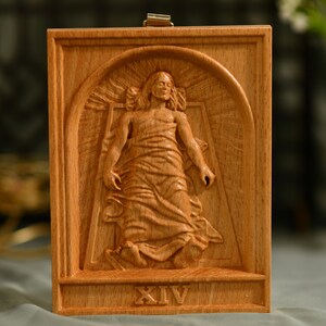 A Set of 15 Minimalistic Wooden Stations of the Cross Unique Gifts Wood ...