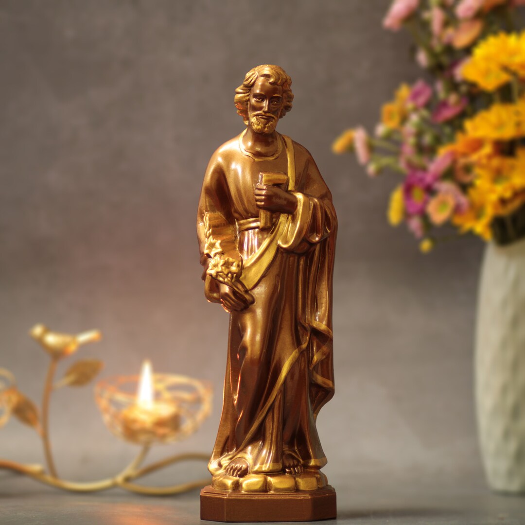 11.8 Inches St. Joseph the Worker Wooden Statue Vintage Style Catholic ...
