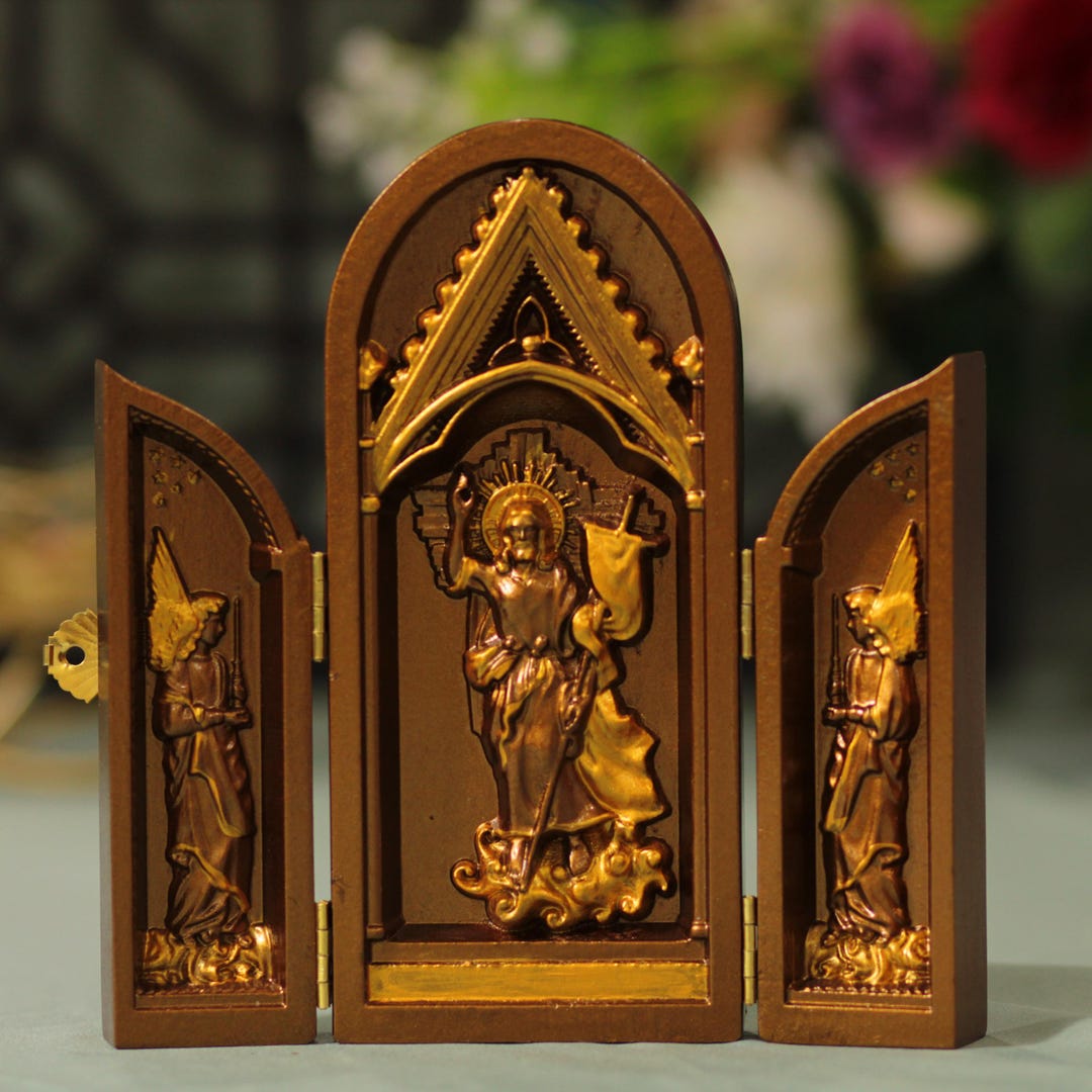 Jesus Christ and Angels Handmade Prayer Altar Vintage Style Catholic ...