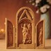 Wooden Catholic Triptych Religious Gifts Wooden Catholic Home Altar ...
