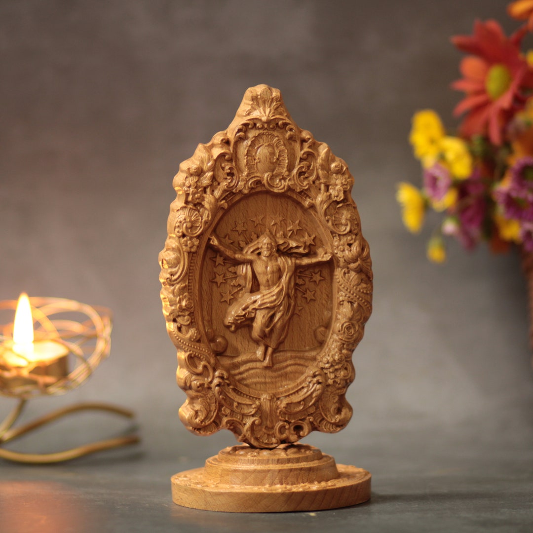 Resurrection of Jesus Christ Wooden Desktop Figurine Handmade Home ...