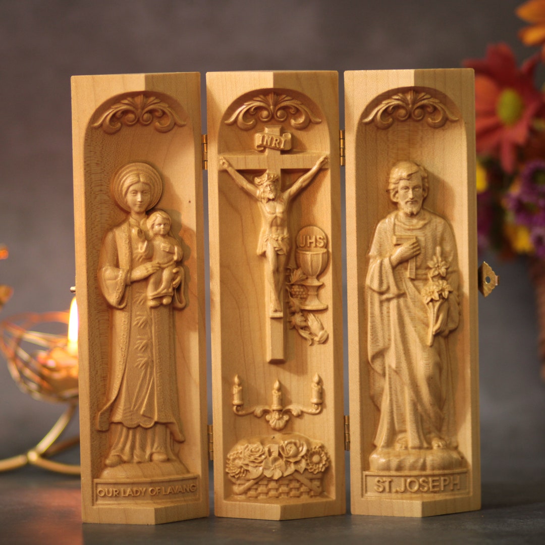 Handmade Portable Altar Jesus Christ / St. Joseph / Our Lady of La Vang ...