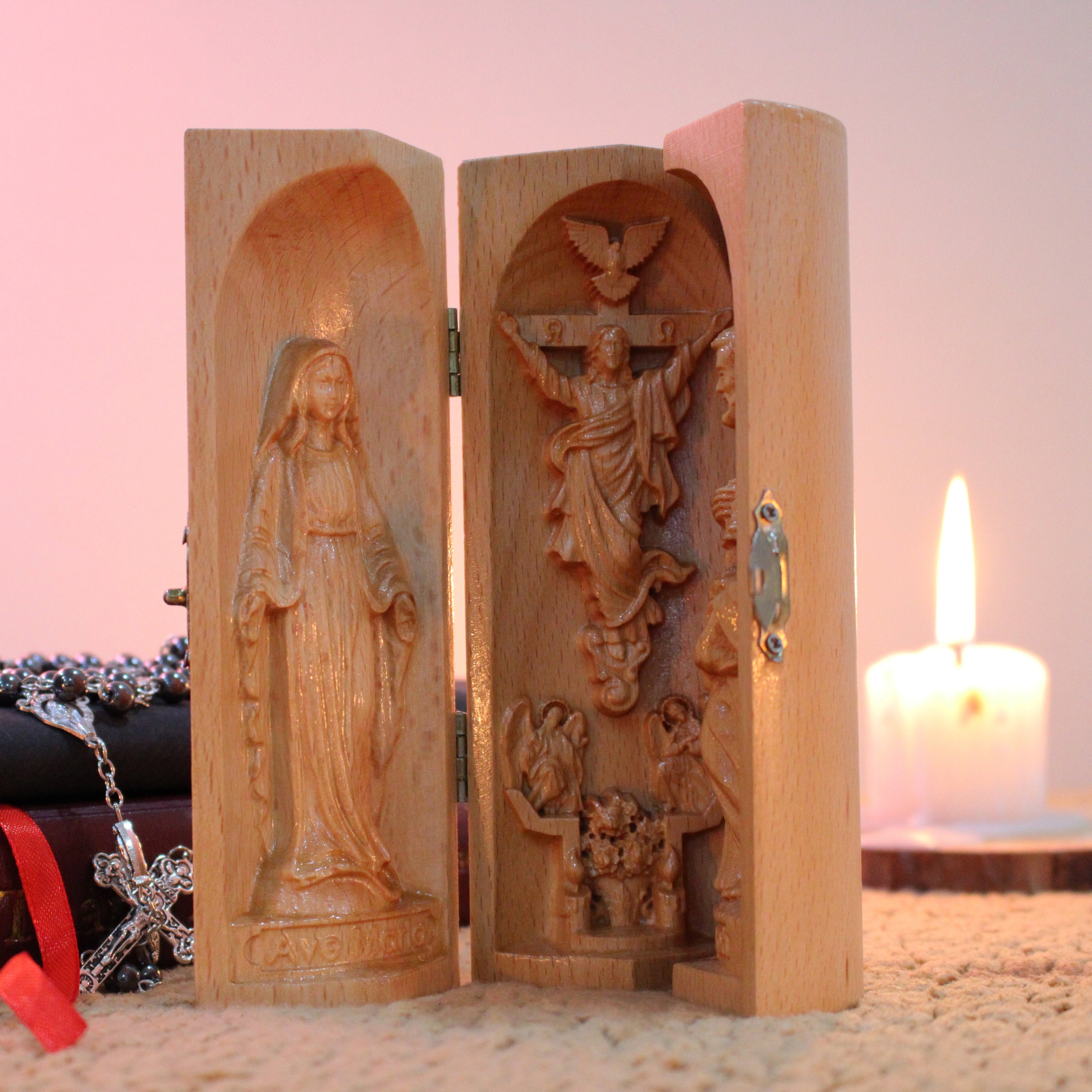 Handmade Triptych Catholic Home Altar Catholic Icon Triptych - Etsy