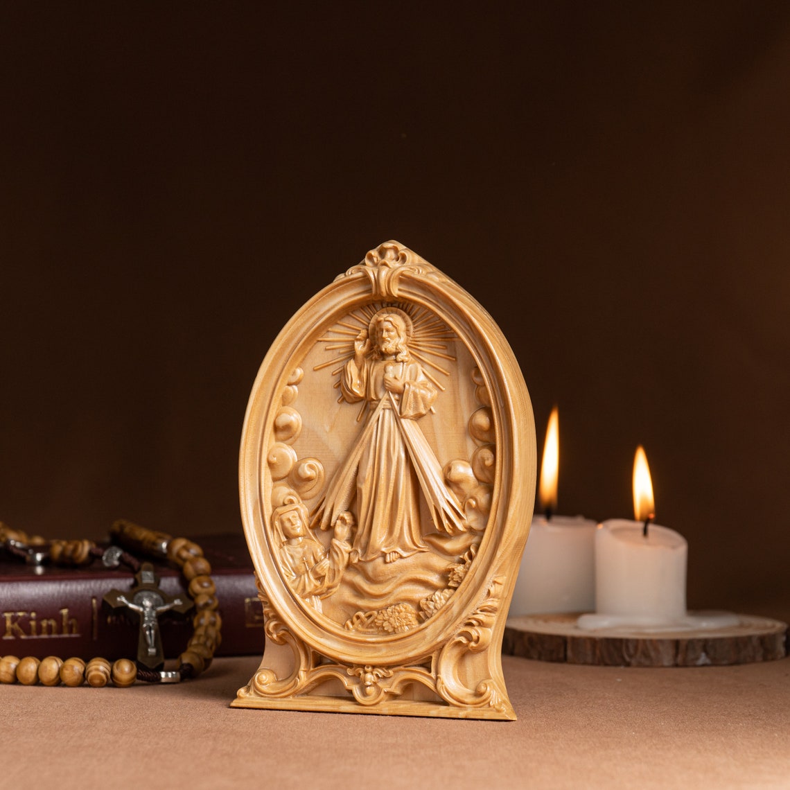 Christus Jesus Statue Table Top Wood Carvingreligious - Etsy