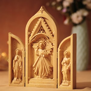 Catholic Triptych Jesus Christ St. Joseph Virgin Mary Religious Gifts ...