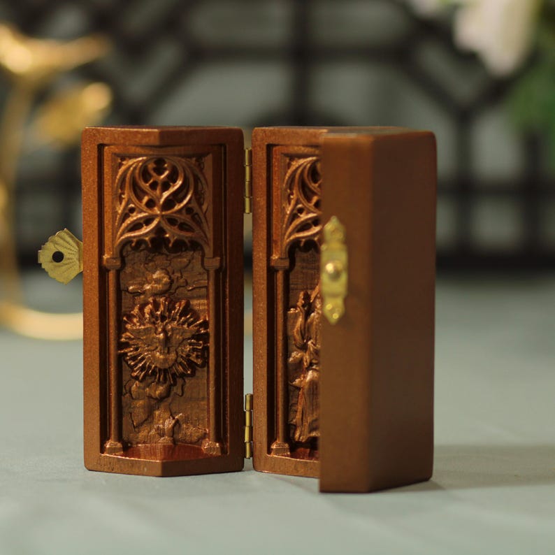 Holy Trinity Catholic Triptych Antique Style Catholic Art Father Son ...