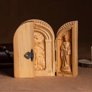 Wooden Catholic Triptych Religious Gifts Wooden Catholic Home Altar ...