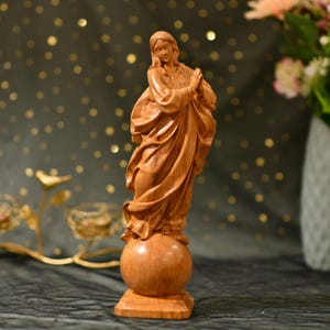 Mother Mary Wooden Statue the Mother of God Handmade Home Decor ...