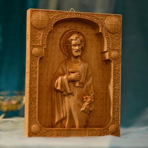 St. Joseph the Worker Wall Art Saint Icon Wooden Altar Catholic Gifts ...