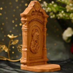 Blessed Virgin Mary Catholic Mini Altar Wooden Altar Jesus Christ Art ...