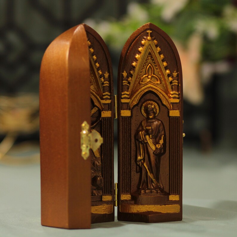 Portable Holy Family Religious Icon Prayer Altar Vintage Style Catholic ...