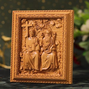 Holy Trinity Wooden Wall Art Catholic Christian Home Decor God the ...