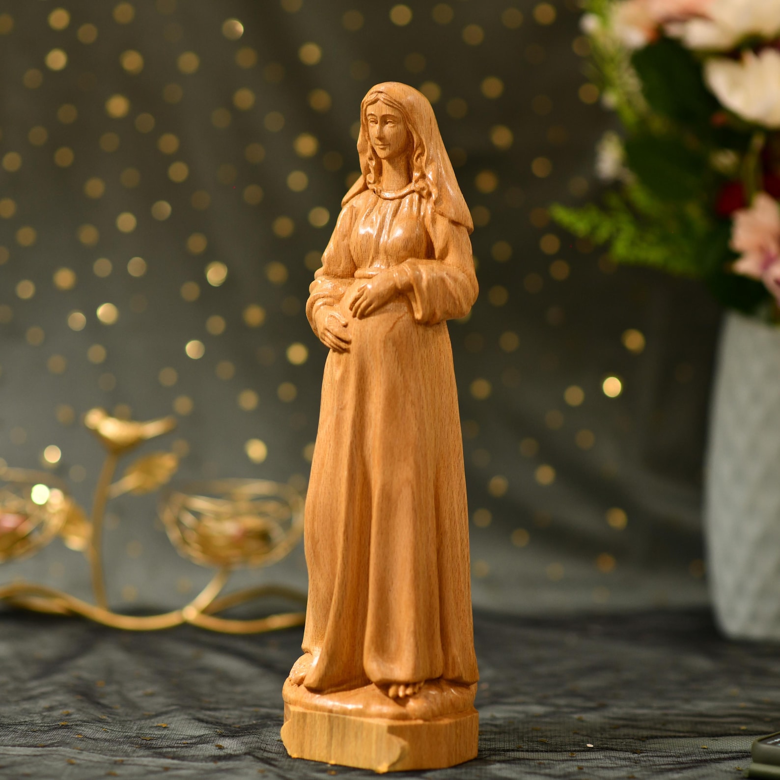 Pregnant Virgin Mary Wooden Statue | Our Lady of Expectation | Catholic ...