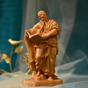St Matthew the Apostle Wooden Statue Catholic Saint Matthew Figurine ...