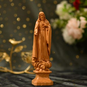 Wooden Jesus Christ Blessing's Statue, Religious Catholic Statue ...