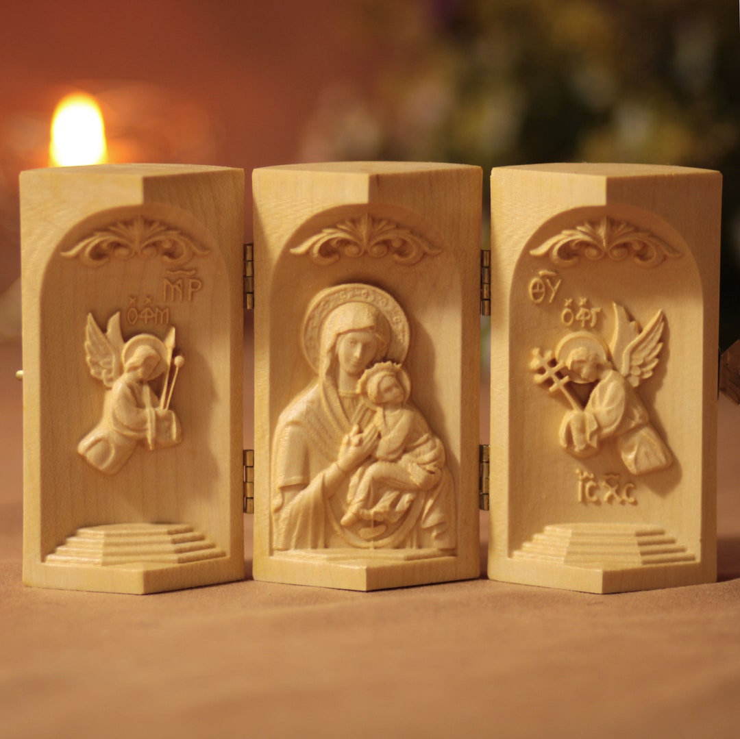 Catholic Triptych Portable Altar Mini Catholic Altar Triptych Prayer ...