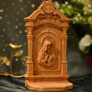 Blessed Virgin Mary Catholic Mini Altar Wooden Altar Jesus Christ Art ...