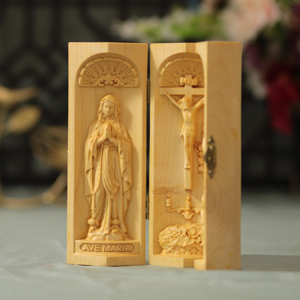 Handmade Portable Altar Jesus Christ | St. Matthew| Ave Maria Home ...
