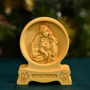 St. Cecilia Patron Saint Desktop Figurine Catholic Car Accessories ...