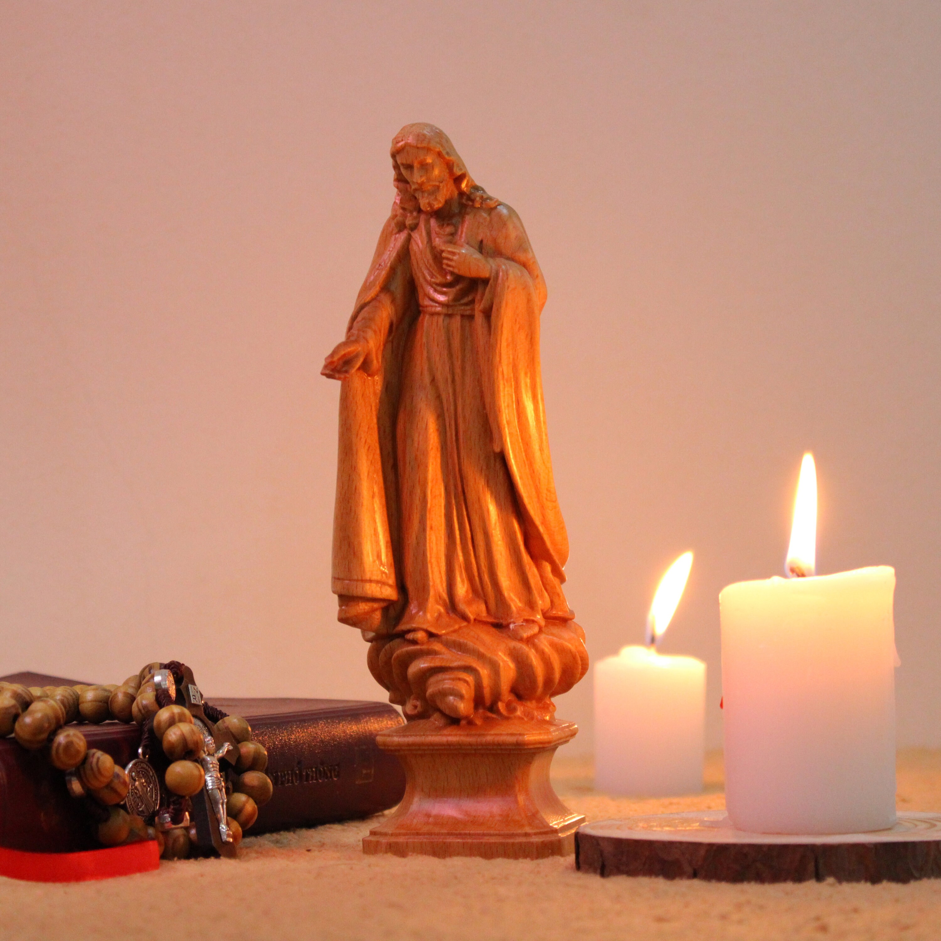 Wooden Jesus Christ Blessing's Statue Religious Catholic | Etsy