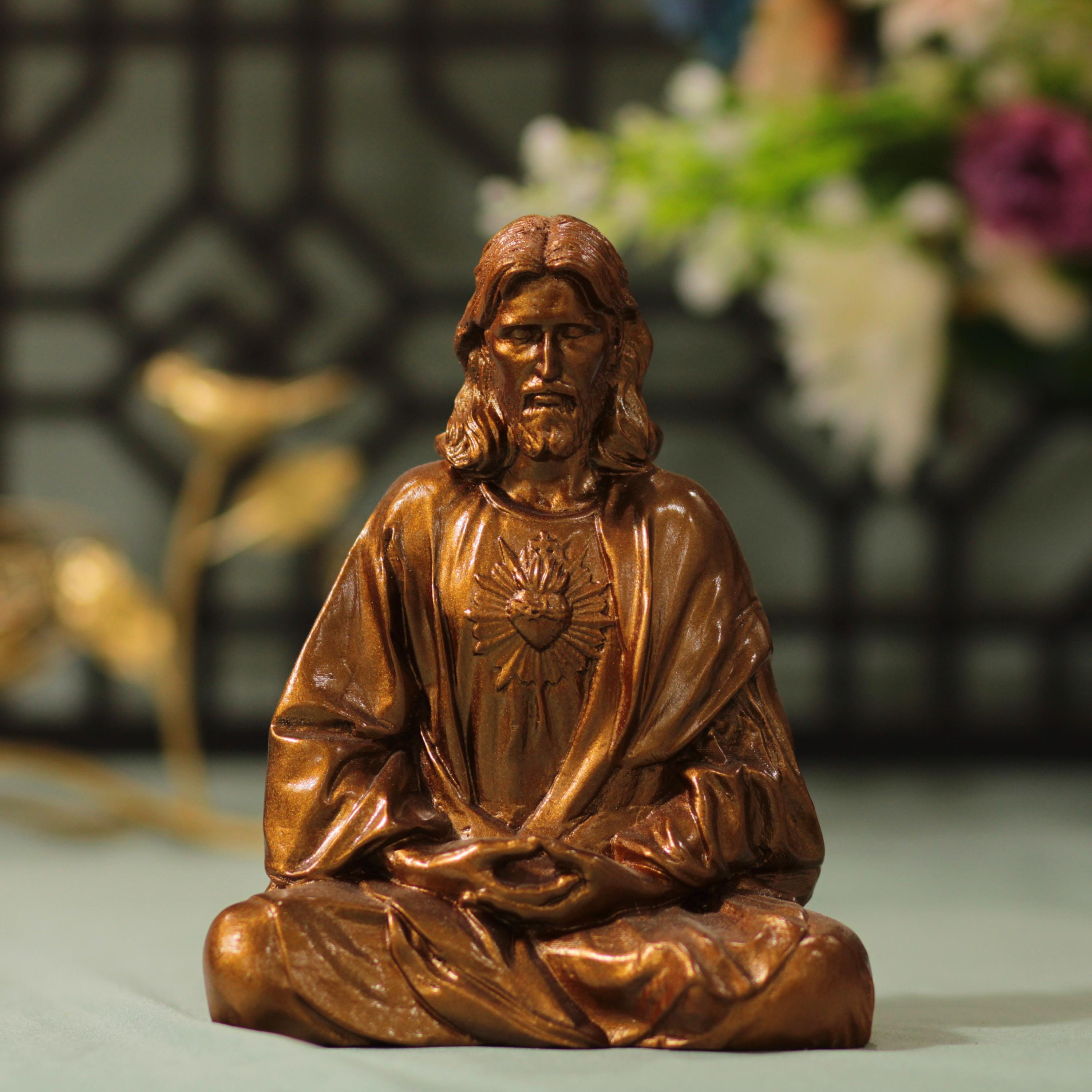 Sacred Heart of Jesus Christ Statue in contemplation Antique Style ...