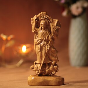 Resurrection of Jesus Desktop Figurine, Jesus Art, Christmas Gift, Wood ...