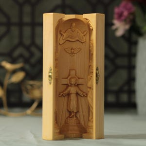 Holy Trinity Catholic Triptych With Our Lady of Lavang, St Joseph ...