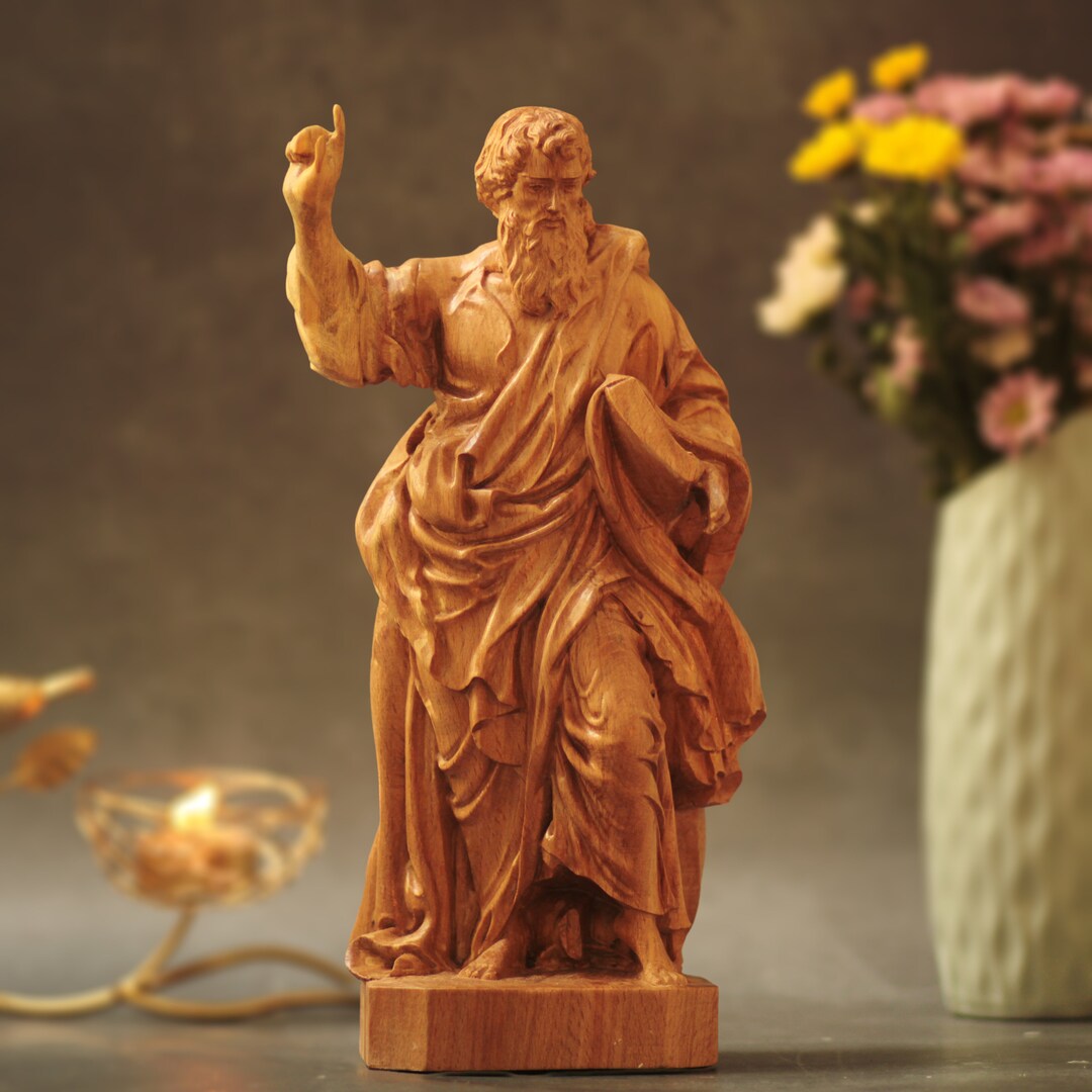 St. Paul Statue Wooden Statue Religious Catholic Statue Home Decor Wood ...