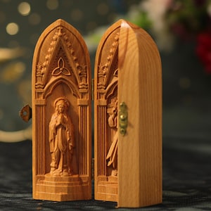 Catholic Triptych of Blessing Sacred Heart of Jesus Christ | Our Lady ...